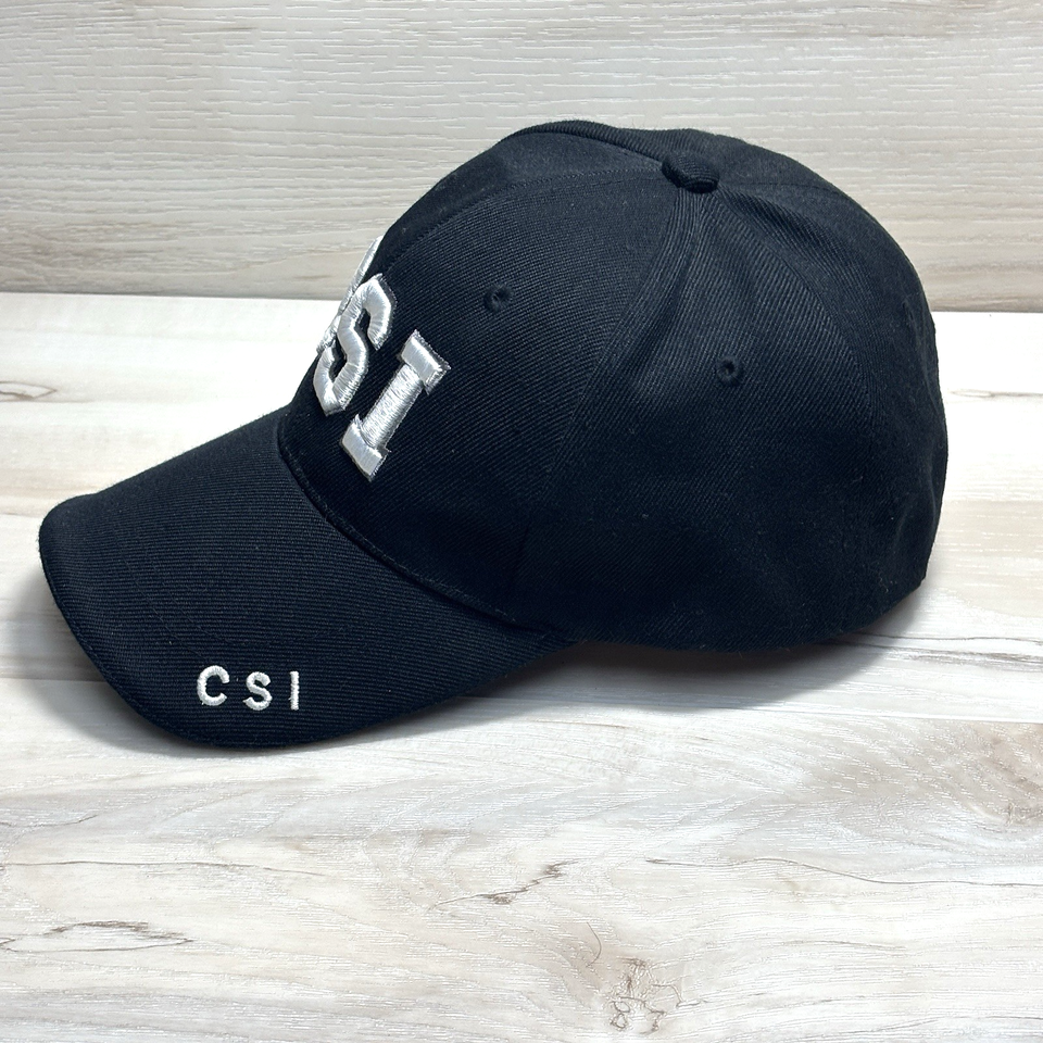 CSI Cap Hat Strap Back white Logo Crime Scene Investigation Adjustable ...