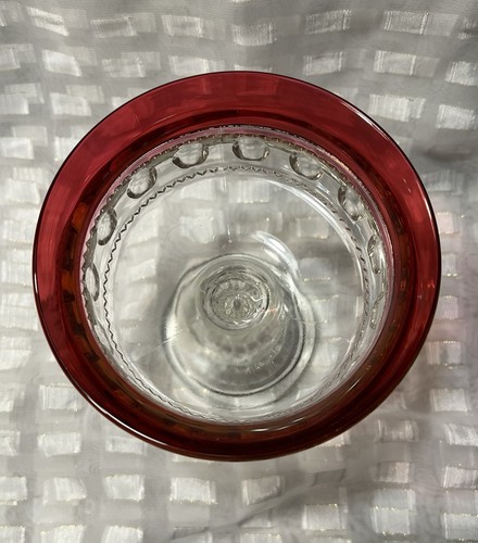 Indiana Glass Kings Crown Ruby Flashed Thumbprint Compote Bowl 7.25" | eBay
