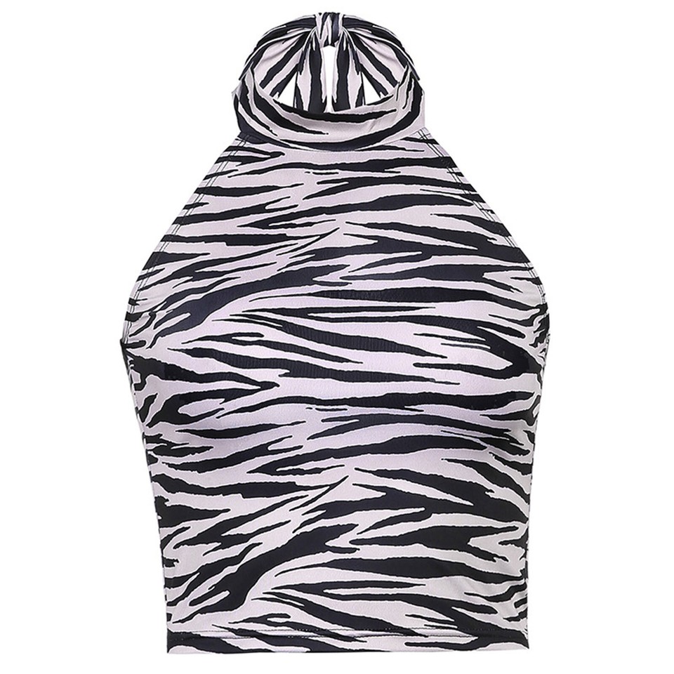 Y2k Bandage Halter Cop Top Women Floral Print Backless Camis Sleeveles ...