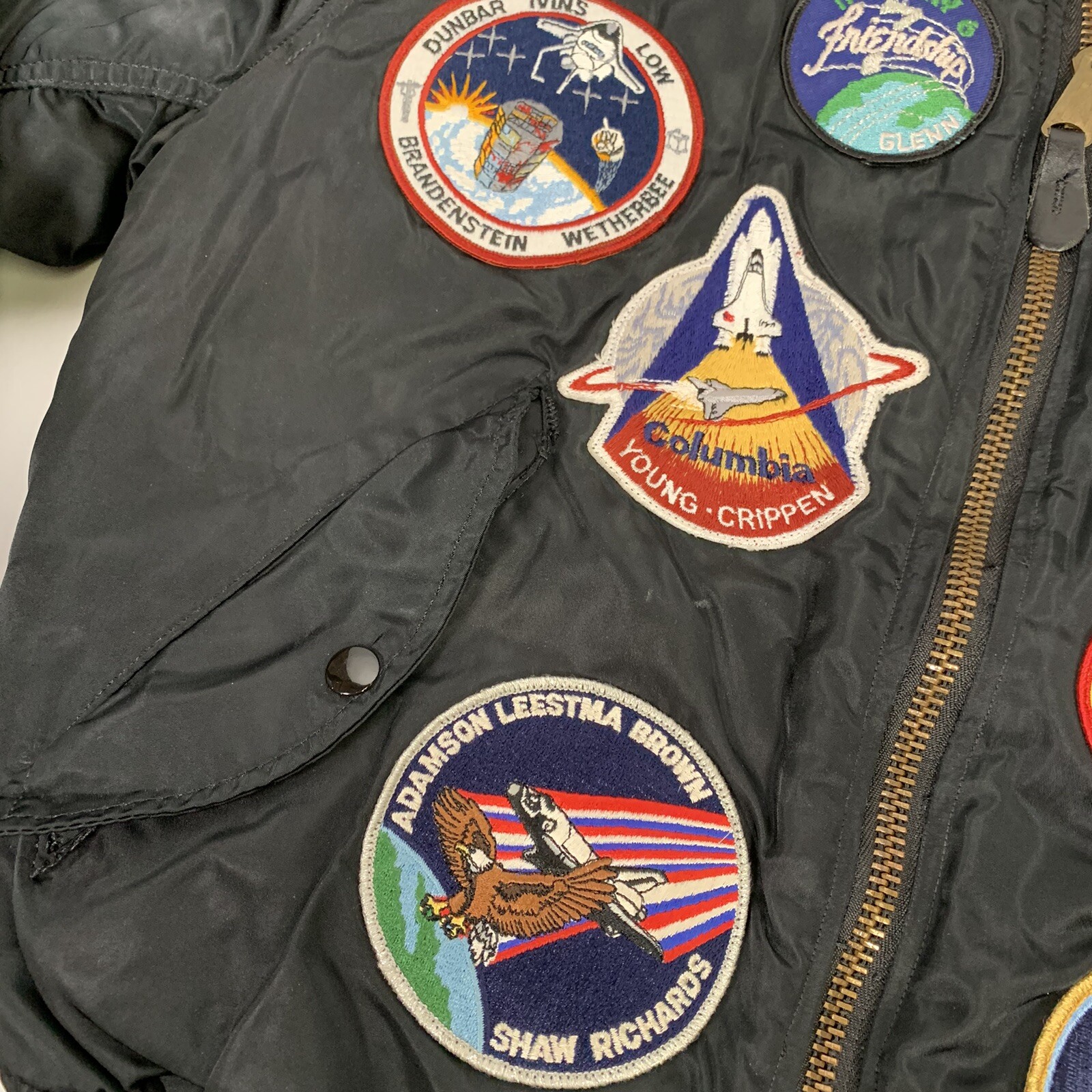 Vintage Bomber Jacket with NASA Patches BLACK size SMALL | eBay