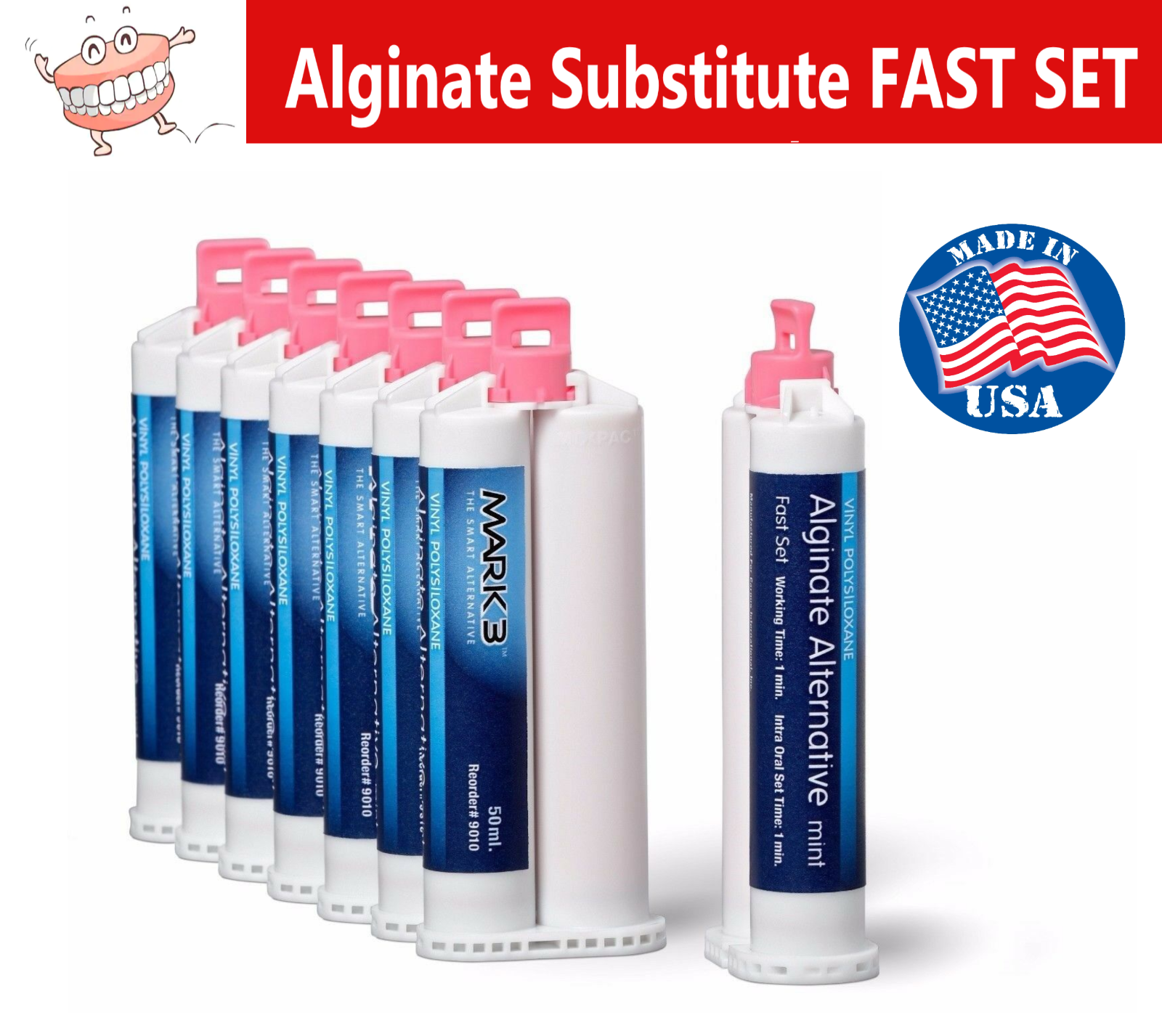Dental VPS Alginate Substitute Alternative Up to 8 x 50mL Cartridges ...