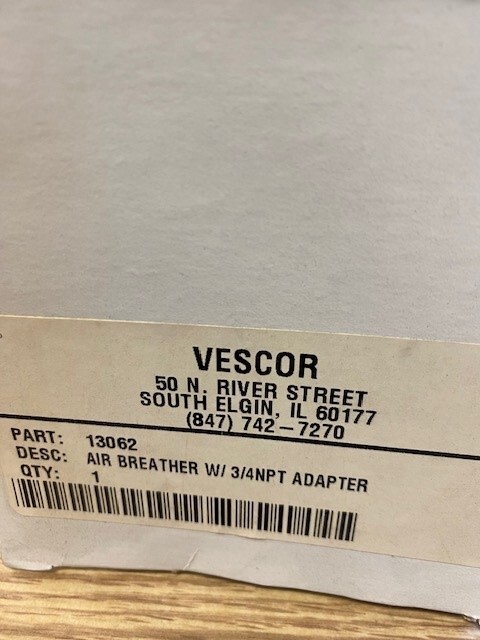 VESCOR HYDRAULICS FILTER 13062 3/4"NPT AIR FILTER W/ADAPTER | eBay