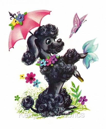 50's Vintage Poodle Umbrella Quilt Block Multi Sizes FrEE ShiP WoRld ...
