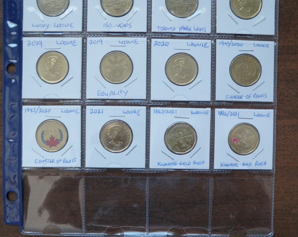 1987-2025 Canadian Circulated Loonie Collection 69 Coins missing only ...