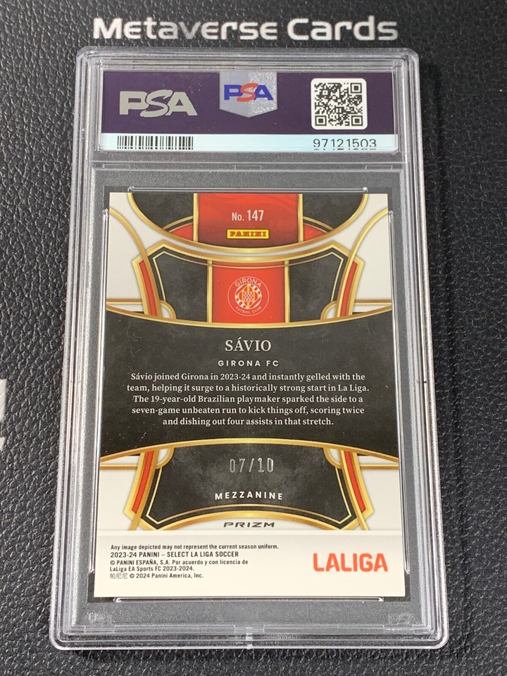 2023-24 Panini Select La Liga Rookie Base Gold Wave #147 RC Savio 07/10 PSA9 | eBay