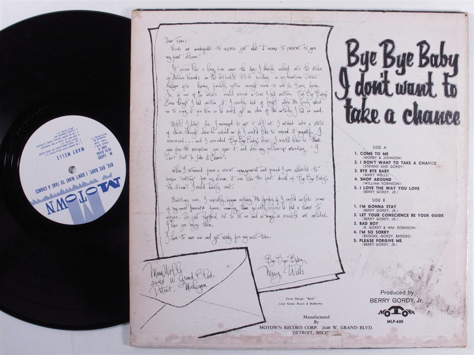 MARY WELLS Bye Bye Baby MOTOWN LP VG+ mono j | eBay