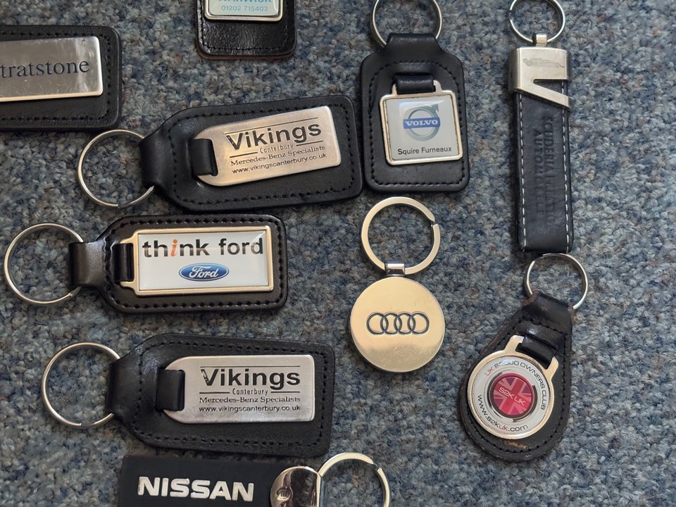 Car Keyrings Job Lot Bundle Auto Vehicle Mercedes MG Audi ford Keyring ...