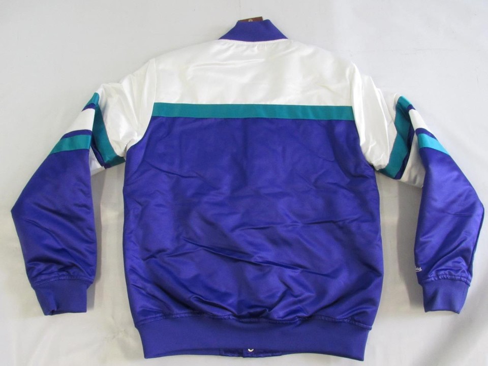 New Utah Jazz Mens Mitchell & Ness Thick Button Snap Satin Jacket Coat ...