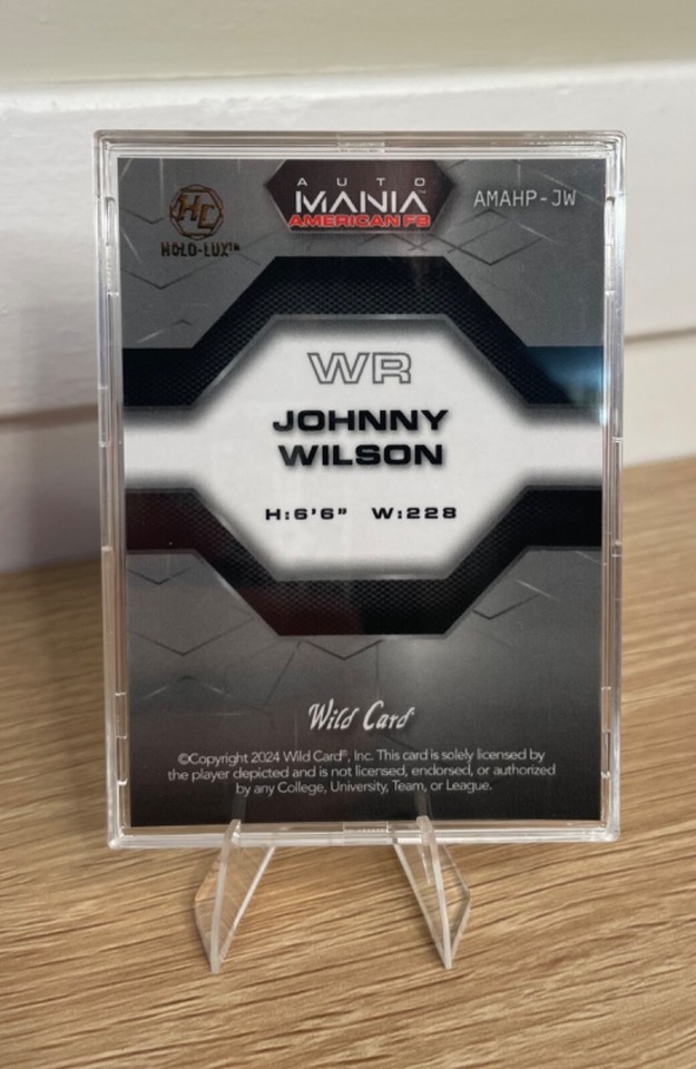 2024 Wild Card Johnny Wilson Auto Mania American Football FB 2/25 ...