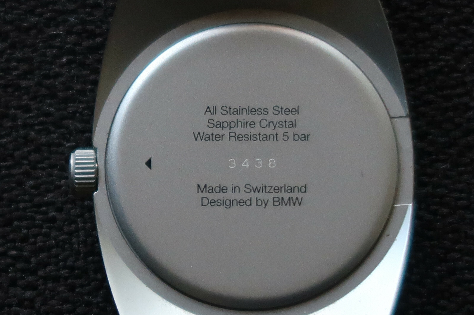 BMW VENTURA QUARTZ WATCH SILVER BLACK & WHITE DIAL LEATHER STRAP A ...