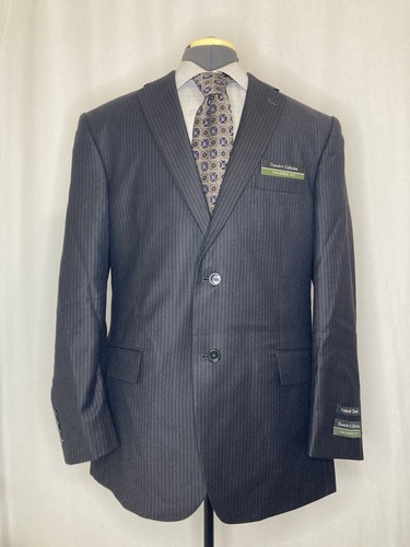 Jos A Bank Mens Suit Jacket Blazer Sport Coat 42R 45" Gray Striped 2 ...