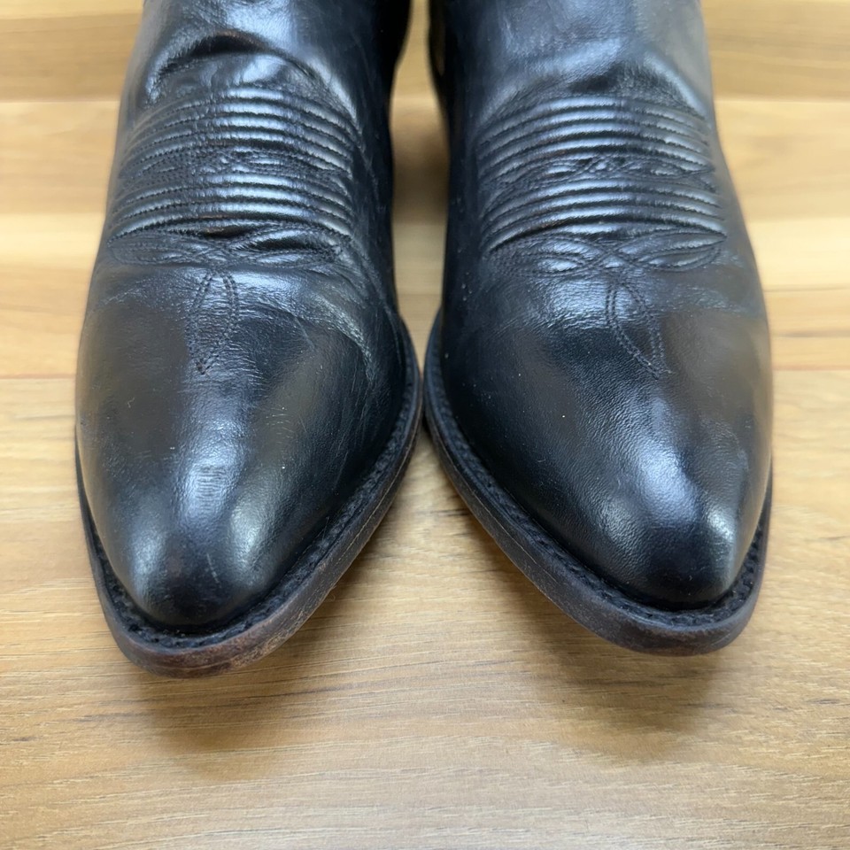 Dan Post Mens Boots 9 D Black Leather Classic Western Cowboy 2117 | eBay