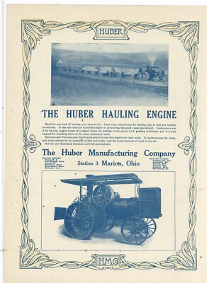 1911 Huber Mfg. Co. Ad: The Huber Hauling Engine - Pulling 6 Lumber ...