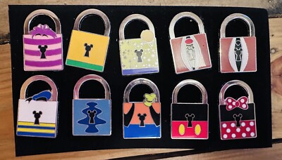 Disney Pin Key Lock Full Set 10 Wdw Mickey Minnie Stitch Lot | eBay