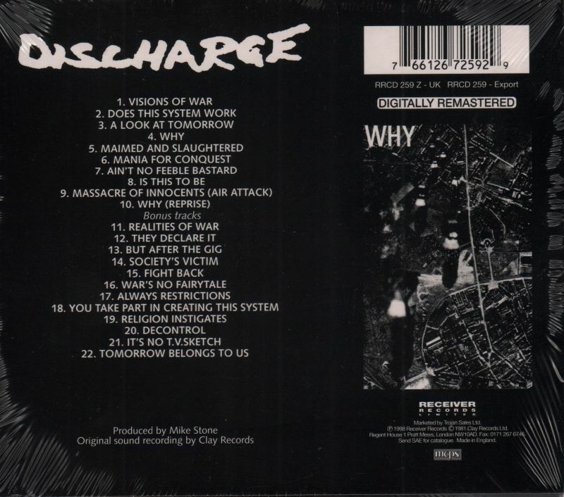 Discharge(CD Album)Why-Receiver-RRCD 259 Z-UK-1998-New 766126725929| eBay