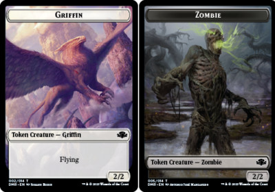 NM Foil Zombie/Griffin Token, Dominaria Remastered Token, Magic the ...