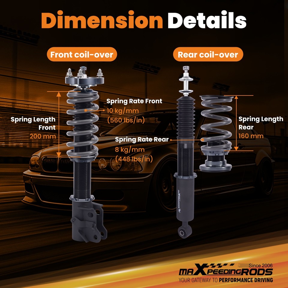 MaXpeedingrods Street Adjustable Coilover for Honda Civic & Si Sedan ...