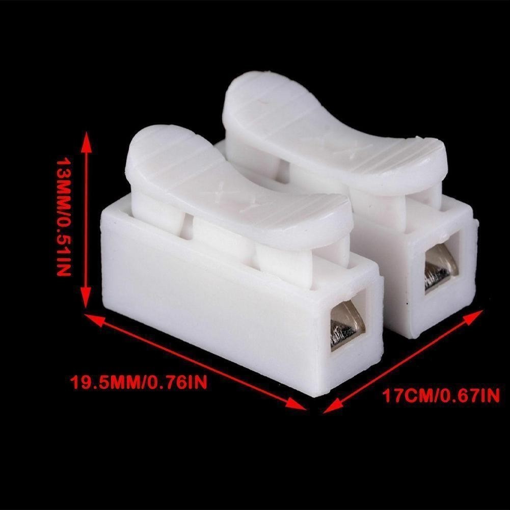 200/100/20pcs 220V 2 Pin Push Quick Wire Cable Connector White Wiring ...