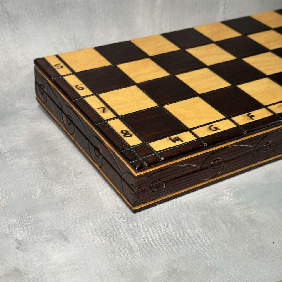 14” Handmade Folding Chess Board / Checkers / Draughts - No Pieces ...