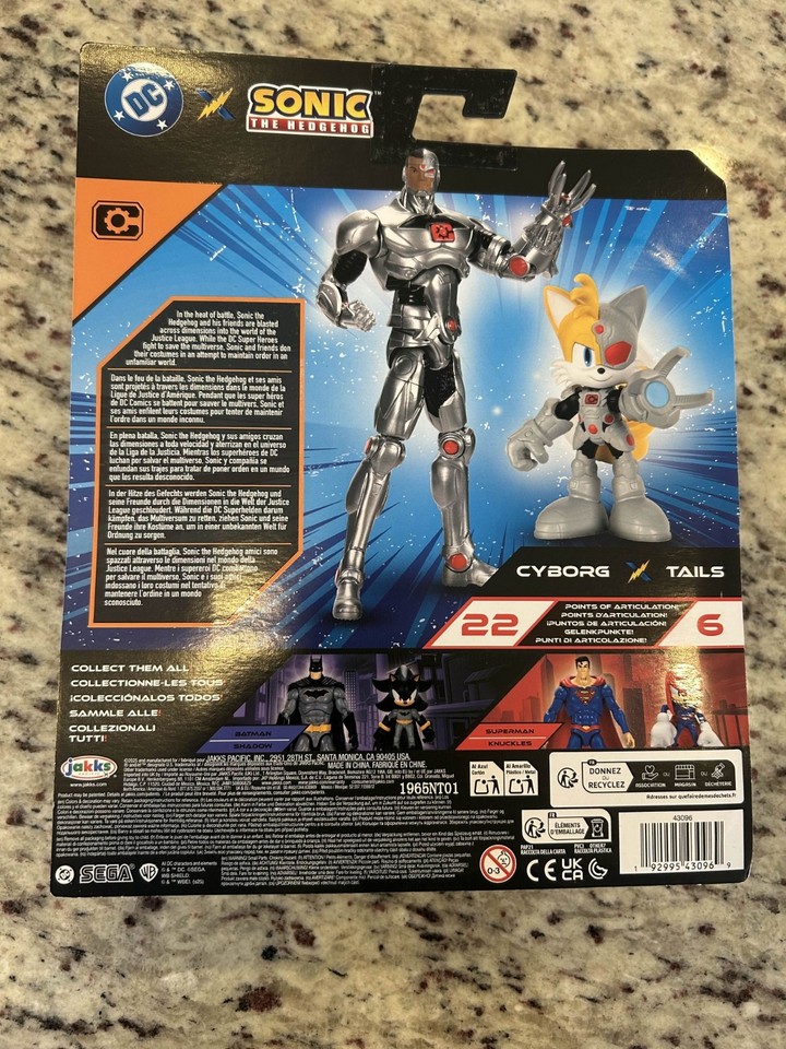 Dc X Sonic The Hedgehog Tails and Cyborg 2.5 Action Figure Jakks ...