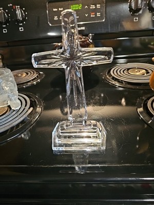 Vtg 24% Lead Crystal Julia Cross 8.5" Starburst Pattern Made in Poland ...