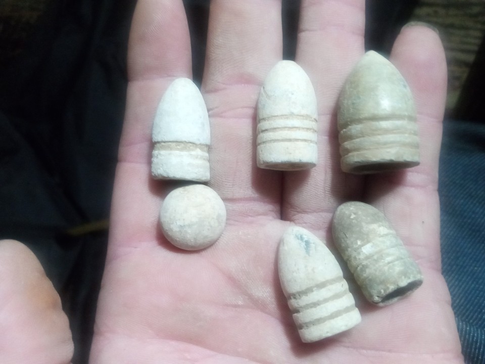 Dug civil war lot 6 different bullets 69 three ringer Gallagher 1 ring ...