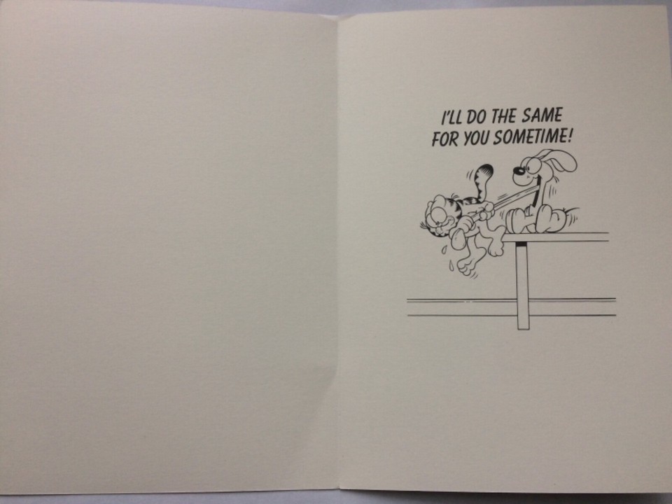 Vintage Unused Garfield Greeting Card Thanks Thank You Card Envelope ...