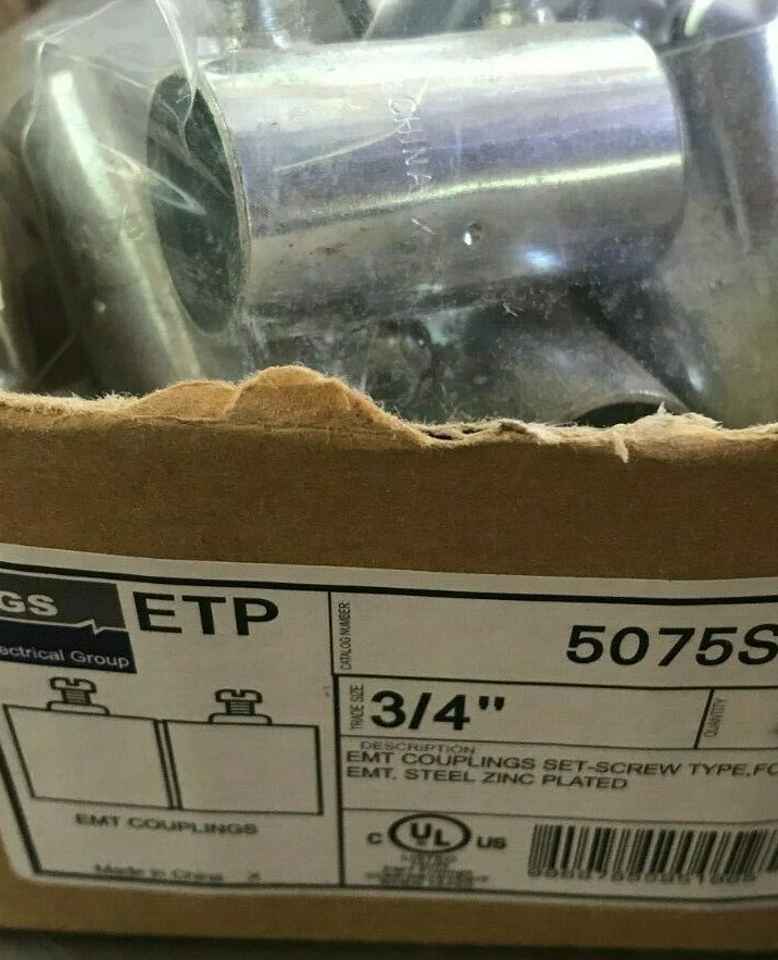5075S EGS 3/4" EMT COUPLING Set Screw Type Zinc Plated 2nd FREE Ship | eBay