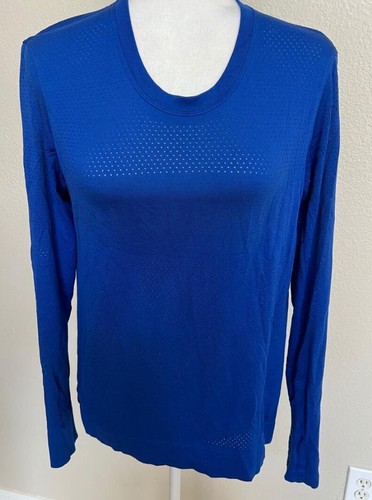 LULULEMON sz 8 Breeze By long sleeve squad cobalt blue jet stream ...