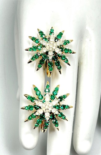 RARE 1966 CROWN TRIFARI SAPPHIRE RHINESTONE STARFLIGHT FIREWORKS CLIP ...