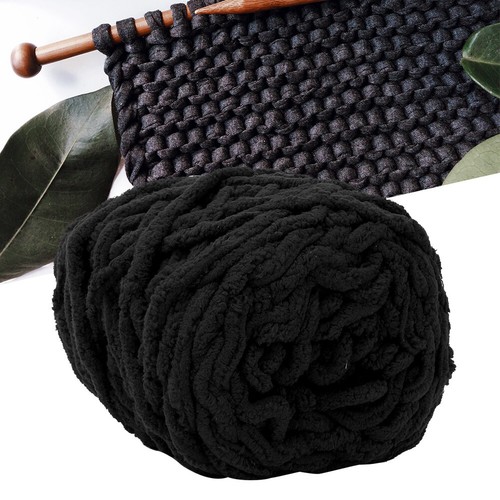 Single Ice Strip Yarn Needle Knitting Woven Blanket Slipper Line(Black ...