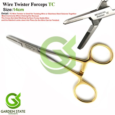 Surgical Sternal Needle Holder TC Orthopedic Cerclage Wire Twister 14cm ...