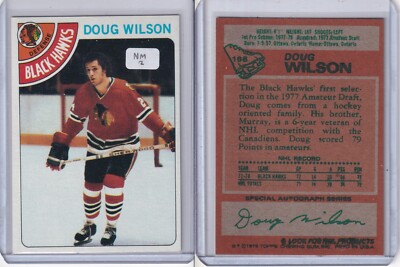 1978-79 Topps Hockey Card # 168 Doug Wilson Rookie Chicago Black Hawks ...