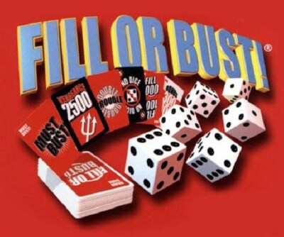Fill or Bust Game Dice Card Travel Family Bowman Games Fun | eBay