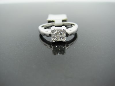 1/2CT Princess Invisible Set Ladies Solitaire Wedding Engagement ...