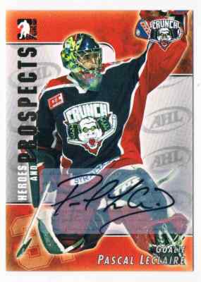 2005-06 HEROES & PROSPECTS AUTOGRAPH PASCAL LECLAIRE AUTO SYRACUSE ...