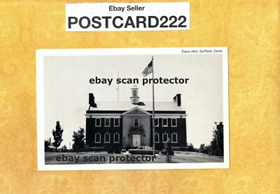 CT Suffield 1970s era vintage postcard TOWN HALL BUILDING CONNECTICUT ...