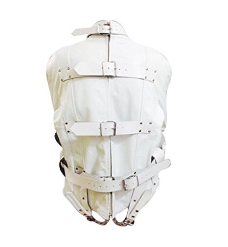 Real Leather Unisex Bondage Straitjacket Fetish Gear Straight Jacket ...