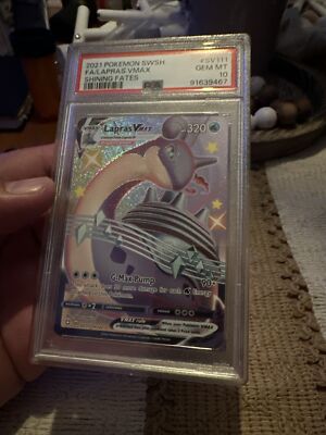 2021 POKEMON SHINING FATES FULL ART LAPRAS VMAX SV111/SV122 PSA 10 GEM ...