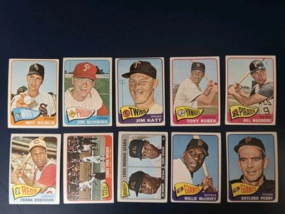 1965 Topps Baseball Cards Partial Complete Set Lot of 66 Different NICE ...