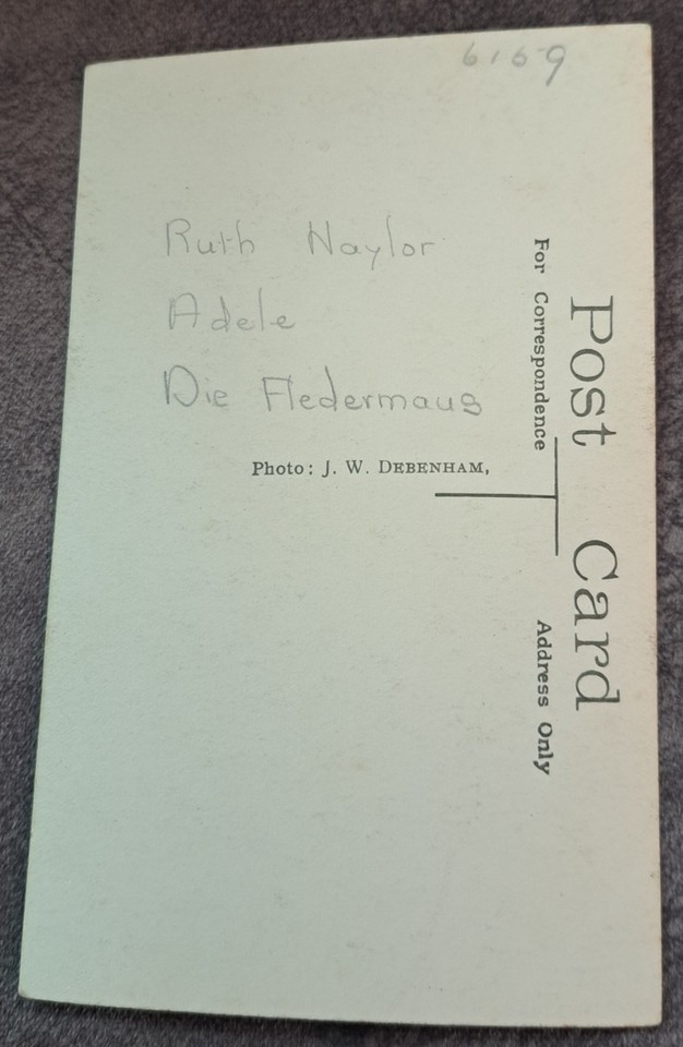 SIGNED RP Postcard Adele Naylor Opera singer Adele De Fledermaus Johann ...