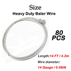 80PCS Baling Wire 14 Gauge 14 Ft,Baler Wire Ties Bulk Heavy Duty,Bundle ...