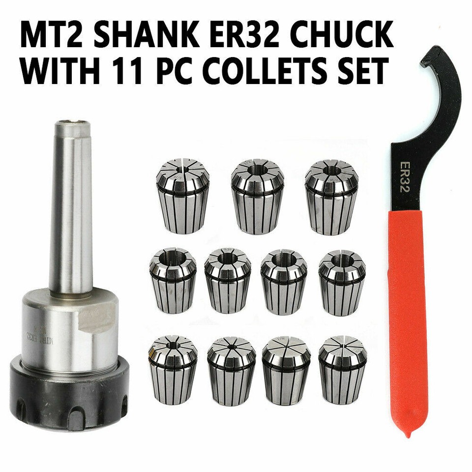 MT2 ER32 Morse Taper Collet Chuck Tool Holder ER32 Collet Set Milling ...