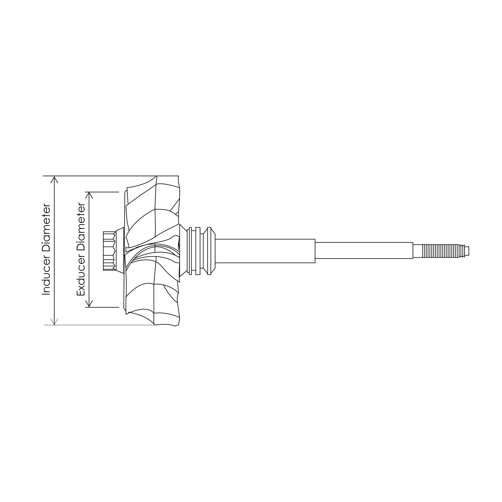 MITSUBISHI TD04H 13C 15G 19T Volvo S70 V70 Chrylser Turbo Turbine Shaft ...