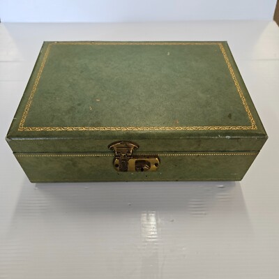 Vintage green Musical Mirror Jewelry Box wind up - 10x7x3.5" | eBay