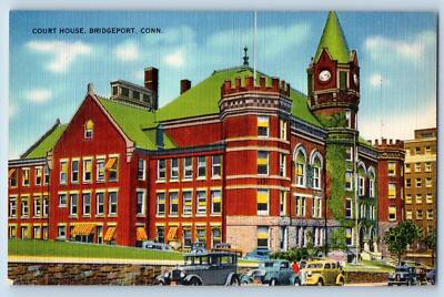 Bridgeport Connecticut CT Postcard Court House Building Exterior c1940s ...