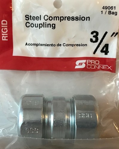 Sigma / Pro Connex 3/4" Steel Compression Coupling / Concrete Tight ...