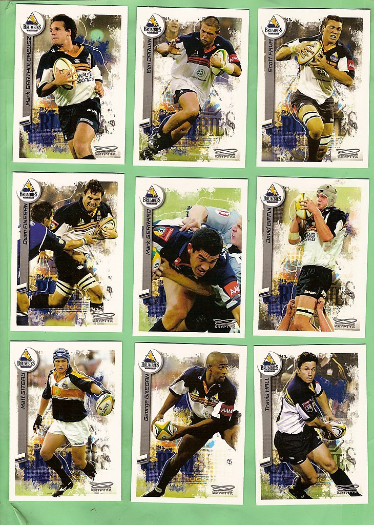 2003 ACT BRUMBIES RUGBY UNION CARDS | eBay Australia
