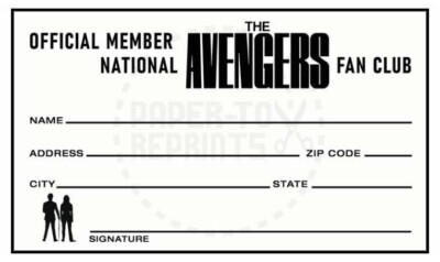 THE AVENGERS - NATIONAL FAN CLUB MEMBERSHIP CARD - VINTAGE FANTASY | eBay