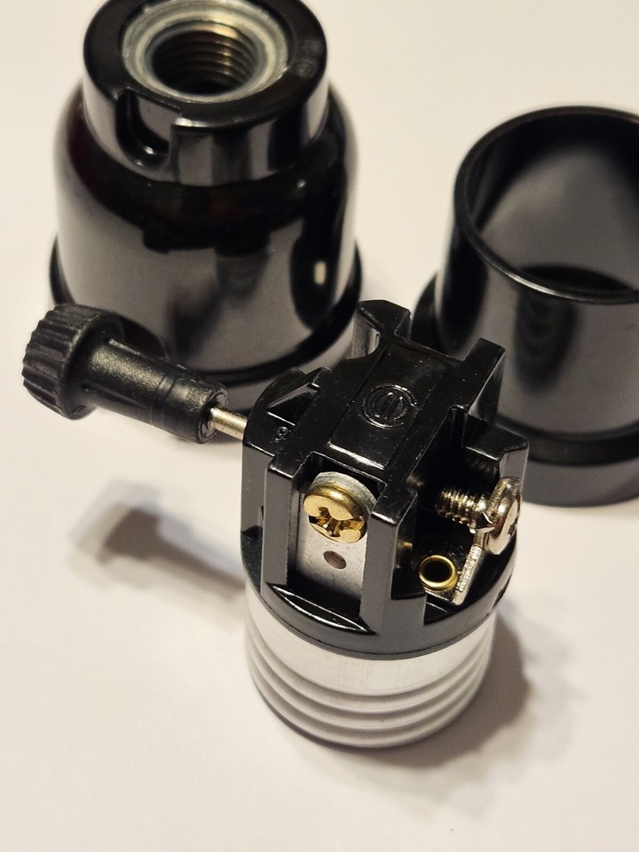 3-WAY TURN KNOB PHENOLIC LAMP SOCKET WITH LARGE 1/2" HOLE LAMP PART NEW ...